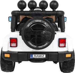 Ramiz Dětské terénní auto Full Time 4WD bílé na dálkové ovládání + pohon 4x4 + LED audio + úložný prostor