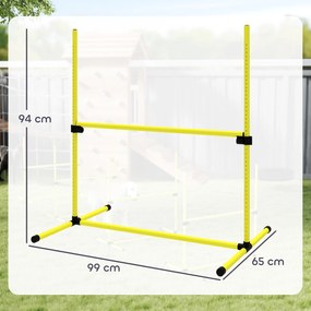 PawHut agility překážková sada 4 x překážky slalomové tyče sada pro výcvik psů z plastu žlutá 99x65x94cm pro aktivní výcvik psů | Aosom.de