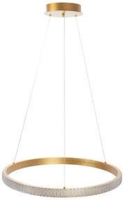 Toolight Toolight, LED křišťálové závěsné svítidlo 60x60 cm APP1203-CP, zlatá, OSW-04592