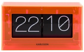 Karlsson 5976OR designové nástěnné/stolní překlápěcí hodiny oranžová, 21 cm