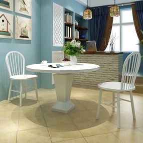 vidaXL Jídelní židle 2 ks masivní kaučukovníkové dřevo [242026] Barva: Bílá