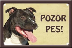 Plechová psí cedule, Stafordšírský Bullteriér, Pozor pes