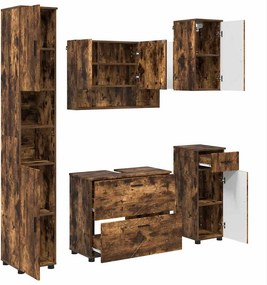 Sada koupelnového nábytku 5 ks Kouřový dub 35 x 30 x 192 cm 3393078