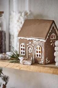 IB LAURSEN Keramický svícen Stillenat Gingerbread Door Wreath, béžová barva, keramika