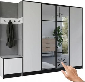 Šatní skříň EDEN 15 bílý + šedý Vzor 1