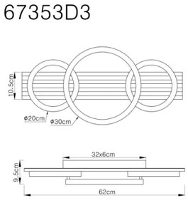 Globo 67353D3 - LED Stropní svítidlo TISHA LED/24W/230V 3000K 30x62 cm