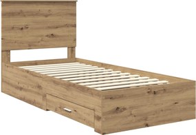 Rám postele s čelo Artisanový dub 100 x 200 cm Kompozitní dřevo 3409693