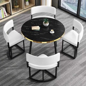 LuxuryForm DESIGN Jídelní set MONTE 4+1 - bílý / černý