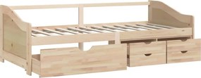 3místná válenda se zásuvkami masivní borovice 90 x 200 cm 322169