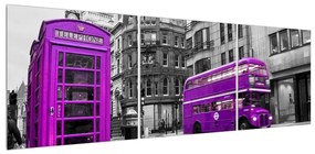 Obraz Londýna v barvách fialové (150x50 cm)