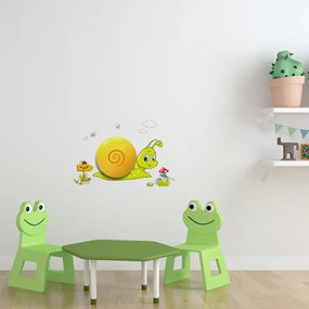 Dětské nástěnné svítidlo Snail, 1x oranžové plastové stínítko, gr