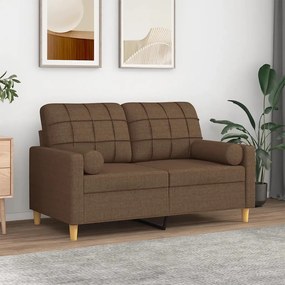 2místná pohovka s polštáři hnědá 120 cm textil 3200777