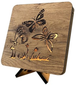 Li-Go "Motýli" lampa 19x19cm provedení povrchu: ořech