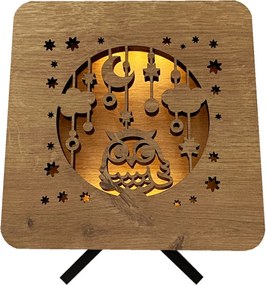 Li-Go "Sovička" lampa 19x19 cm provedení povrchu: dub světlý