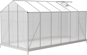 Skleník se základnou BestBerg BBGH-1206S / 7,05 m² / 371 × 190 × 206 cm / stříbrná