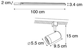 Moderní 1-fázový kolejnicový systém s 14 reflektory bílý - Jeana