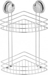 Erga Gavi, rohová koupelnová dvojitá polička, chromová, ERG-YKA-CH.GAVI-KN2