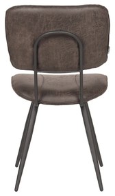 Antracitová kožená jídelní židle LABEL51 Goster