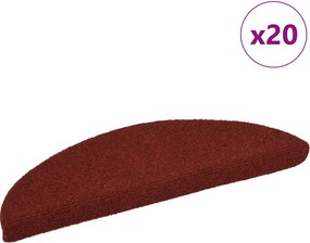 Schodové rohože samolepicí 20 ks 56 x 17 x 3 cm vínově červené půlkulaté 3365671