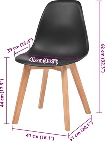 Jídelní židle 2 ks černé plast 244777