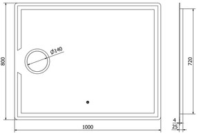 Mexen Onyx, LED koupelnové zrcadlo s podsvícením a kosmetickým zrcátkem 100x80 cm, 6000K, ochrana proti zamlžování, 9813-100-080-611-00
