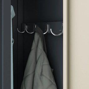 Zaměstnanecká skříňka čtyřkomorová antracitová/dub sonoma, 800x1800x500 mm: KACPER Eco Design