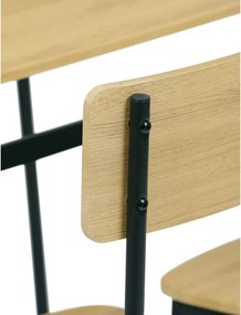 Set jídelní (1+4), MDF dekor divoký dub, černý kov (110 x 70) cm hnědá