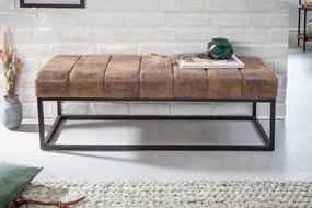 Designová lavice Halle 110 cm antik hnědá