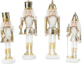 VÁNOČNÍ DEKORAČNÍ FIGURKA NUTCRACKER 20 CM STŘÍBRNÁ