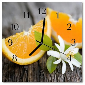 Skleněné hodiny čtvercové citrón