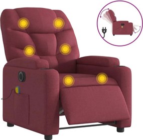Elektrické masážní polohovací křeslo vínové textil 3204587