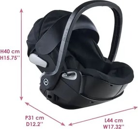 COROLLE Autosedačka a kolébka pro panenky Cybex Black 2v1 / s páskem a