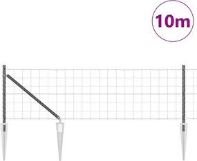 Evropský plot se hroty 10 x 0,8 m Ocel potažená PVC Šedá 3350660