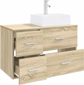 Sada koupelnového nábytku 2 ks Dub sonoma Kompozitní dřevo 3403970