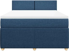 Box spring postel s matrací modrá 160x200 cm textil 3287506