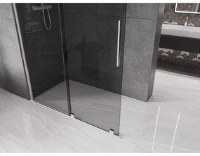 Mexen Velar, sprchová zástěna s posuvnými dveřmi Walk-in 140 x 200 cm, 8mm šedé sklo, chromová, 871-140-000-43-01