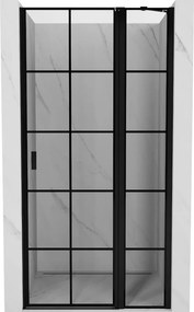 Mexen MIST, 1-křídlé sprchové dveře (1d+1s) 105x200 cm, 6mm čiré sklo se vzorem mřížky, pravý, 8A4-105-000-70-77-P