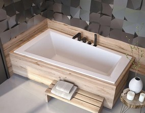 Besco Akrylátová asymetrická vana se sníženým lemem Intima Slim 150x85 (160x90) Barva: Bílá, Rozměry (cm): 150x85, Orientace: Levá