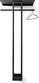 Černý ocelový nástěnný věšák s poličkou 70 cm Luno Large – Spinder Design