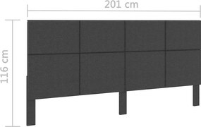 Čelo postele tmavě šedé textil 200 x 200 cm 287479
