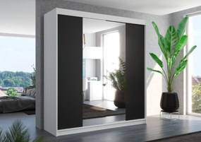ADRK Furniture Skříň s posuvnými dveřmi a zrcadlem PERQS 200 ADRK-SW-PER-WB 200