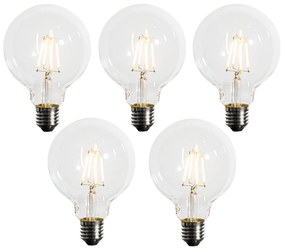 Sada 5 stmívatelných LED žárovek E27 G95 5W 450LM 2200K