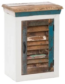 furniture-nabytek.cz - Masivní koupelnová nástěnná skříňka Perano z recyklovaného dřeva, lakovaná, bílá / barevná