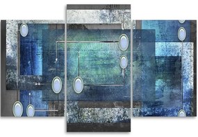 Gario Obraz na plátně Modrá abstrakce - 3 dílný Rozměry: 60 x 40 cm