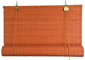 Vingo Rozbalená zatemňovácí bambusová roleta oranžová Šířka rolety: 80 cm, Rozvin rolety: 200 cm