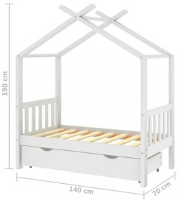 Dětská postel 70x140 borovice Dekorhome Bílá