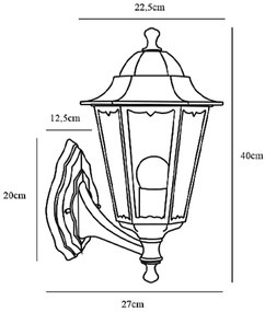 Nordlux 74371003 Cardiff, venkovní nástěnné svítidlo, 1x60W, hliník, černá, IP44, průměr 27cm