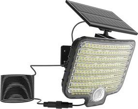 Exteriérové ​​solární nástěnné LED svítidlo Alex, 1x LED 5,5w, černá, pohybový senzor