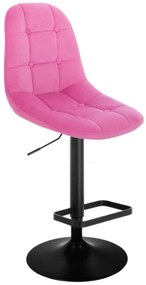LuxuryForm Barová židle SAMSON VELUR na černém talíři - růžová