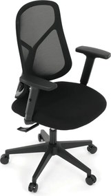 Kancelářská židle KA-S2173 BK, synchronní mechanismus, černá síťovina (67 x 60) cm